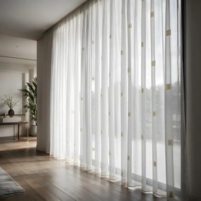 Voálová záclona s geometrickým designem metraž - Ervi 1160-4