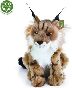 RAPPA Plyšový rys sedící 25 cm / ECO-FRIENDLY / od 0 měsíců