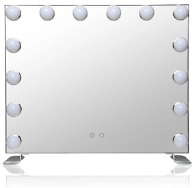 MMIRO, SR606, Hollywoodské make-up zrcadlo s osvětlením 60 x 50 cm | stříbrná SR606S