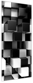 Samolepící fólie na dveře Černobílé 3D kostky 95x205cm ND2821B_1GV