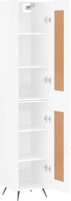Skříň highboard bílá s vysokým leskem 34,5x34x180 cm kompozit 3200427