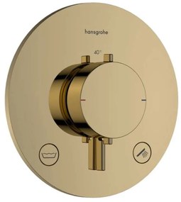 Hansgrohe Ecostat Comfort S - Termostatická baterie pod omítku, pro 2 spotřebiče, leštěný vzhled zlata 33718990