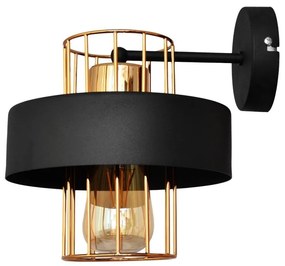 Nástěnná lampa VOLTA 1xE27/15W/230V 23 cm černá/rose gold
