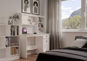 Psací stůl Chester s nástavcem 120 cm bílý