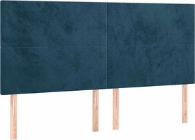 Box spring postel s matrací tmavě modrá 200x200 cm samet 3129115