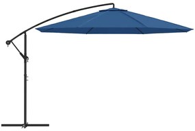 vidaXL Konzolový slunečník s hliníkovou tyčí 350 cm modrý