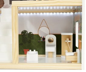 Creative Corner Dřevěný domeček pro panenky LULILO FLORO boho LED