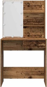 Set toaletního stolku s LED staré dřevo kompozitní dřevo 3329183
