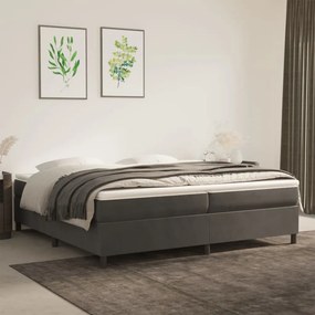 Rám postele s boxspringem tmavě šedý 200 x 200 cm samet 3121139