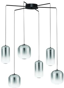 LED černo-šedý designový lustr Aelia 145