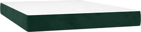 Box spring postel s matrací a LED tmavě zelená 140x190 cm samet 3136002