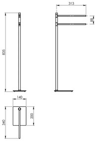 Gedy - Stojan na ručníky TRILLY 83,5 cm lesklý chrom