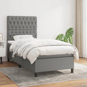 Box spring postel s matrací tmavě šedá 90x200 cm textil 3141986