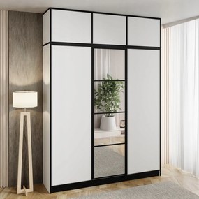 Šatní skříň s otevíracími dveřmi Vzor 1 EDEN 3D bílý s nástavcem