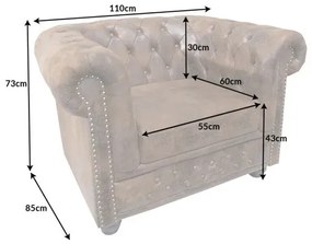 Designové křeslo Chesterfield černé