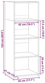 Skříň Highboard 45 X 41 X 124 Cm Kompozitní Dřevo - Hnědý dub