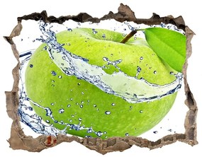 Wallmuralia Nálepka 3D díra na zeď Zelená jablka 95x64 cm