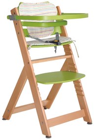 Dětská rostoucí židle Z550 Alenka, přírodní buk a zelená barva