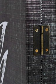 Skládací paraván 228 x 170 cm pírka černobílá 245892