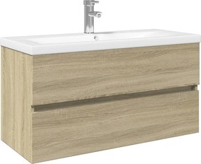 2dílný koupelnový nábytek keramika a kompozitní dřevo 3307664