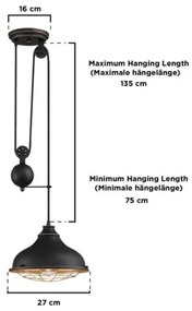 Westinghouse 61249 - Lustr na lanku CHAVES 1xE27/60W/230V