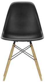 Eames Plastic Chair DSW medový jasan černá bílé na tvrdou podlahu Vitra