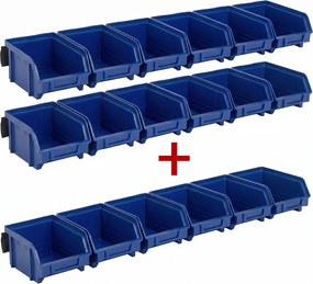 Sada lišty s boxy 2+1 ZDARMA, střední boxy, modrá