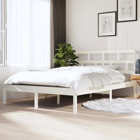 Rám postele bílý masivní dřevo 135 x 190 cm Double,  3101194 HangarStore.cz