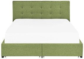 Čalouněná postel s úložným prostorem 180 x 200 cm zelená LA ROCHELLE Beliani