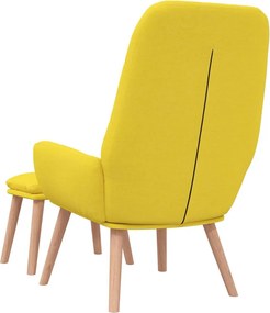Relaxační křeslo s podnožkou světle žluté textil 3315154