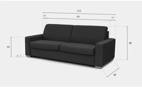 Rozkládací třímístná pohovka na každodenní spaní LEKA modrá