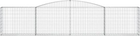 Klenuté gabionové koše 15ks 400x30x80/100 cm pozinkované železo 3146862