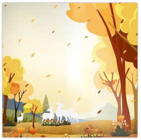 Obraz - Podzimní krajina, ilustrace (30x30 cm)