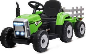 HOMCOM Elektrický traktor s přívěsem, dětské elektrické autíčko na dálkové ovládání, dětský traktor s funkcí MP3, světlomety