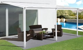 Hliníková pergola 4,35x3 m WALL 43 bílá Lanitplast Průhledná (čirá)