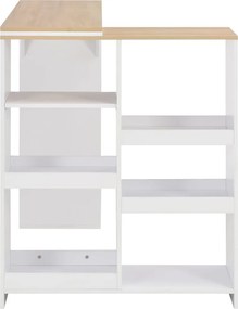 Barový stůl s pohyblivým regálem bílý 138 x 39 x 110 cm 280225