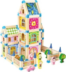 2Kids Toys Dřevěná stavebnice Zámek barevný / od 3 let