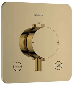 Hansgrohe Ecostat Comfort Q - Termostatická baterie pod omítku, pro 2 spotřebiče, leštěný vzhled zlata 33717990