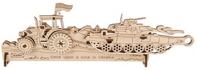 Ugears 3D dřevěné mechanické puzzle Brave UA Tractor