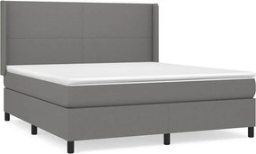 Box spring postel s matrací tmavě šedá 160x200 cm textil 3131282