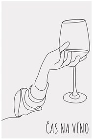 Plechová cedule Čas na víno Velikost: A4 (30 x 20 cm)