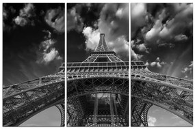 Obraz na plátně - Eiffelova věž - pohled zezdola 135ČB (135x90 cm)