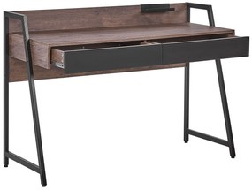 Psací stůl se 2 zásuvkami 120 x 50 cm tmavé dřevo HARWICH Beliani