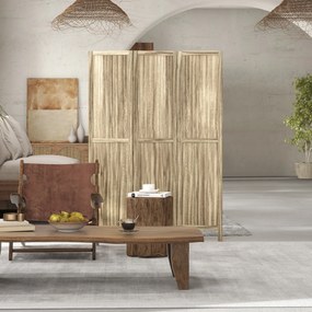 HOMCOM 3-panelová dělící stěna z Paulownia 120 x 170 cm Skládací dělítko prostoru - Přírodní | Aosom