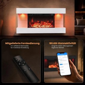 Costway Třístranný elektrický krb 81 cm s LED, bílý