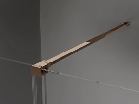 Mexen Velar, sprchový kout s posuvnými dveřmi 100 x 70 cm, 8mm šedé sklo, růžové zlato, 871-100-070-41-60