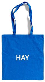 HAY Látková taška Blue Tote Bag M, White Logo