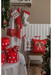Bílá bavlněná zástěra s louskáčky Happy Little Christmas – 70x85 cm