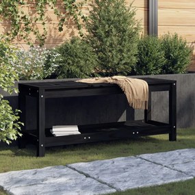 Zahradní lavice černá 108 x 35 x 45 cm masivní borové dřevo,  832384