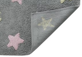 Lorena Canals koberce Pro zvířata: Pratelný koberec Tricolor Stars Grey-Pink - 120x160 cm